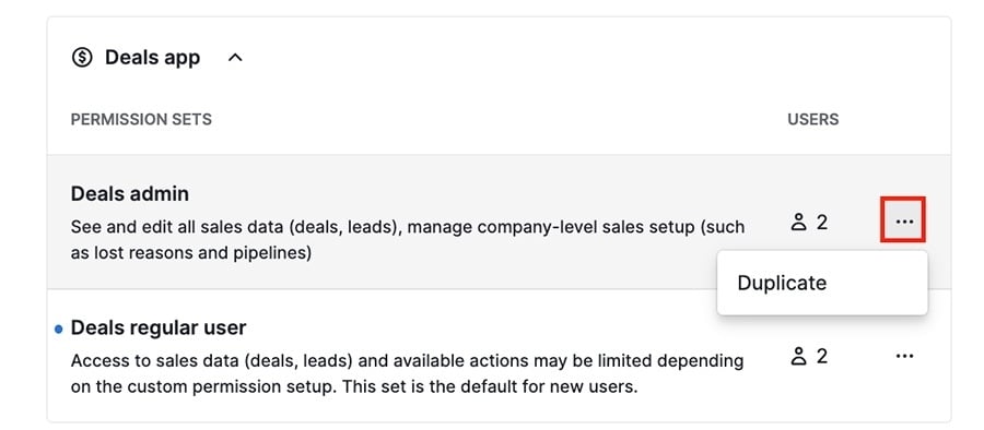 Permission sets - Knowledge Base | Pipedrive